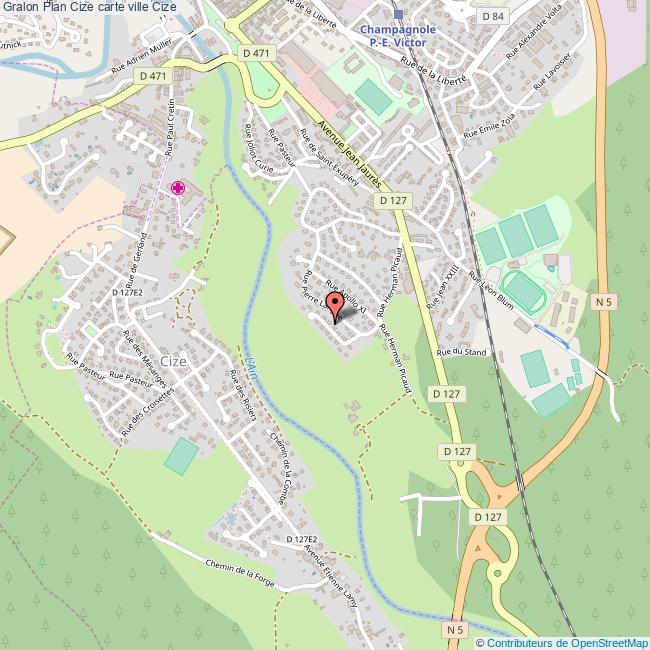 Plan Cize carte ville Cize