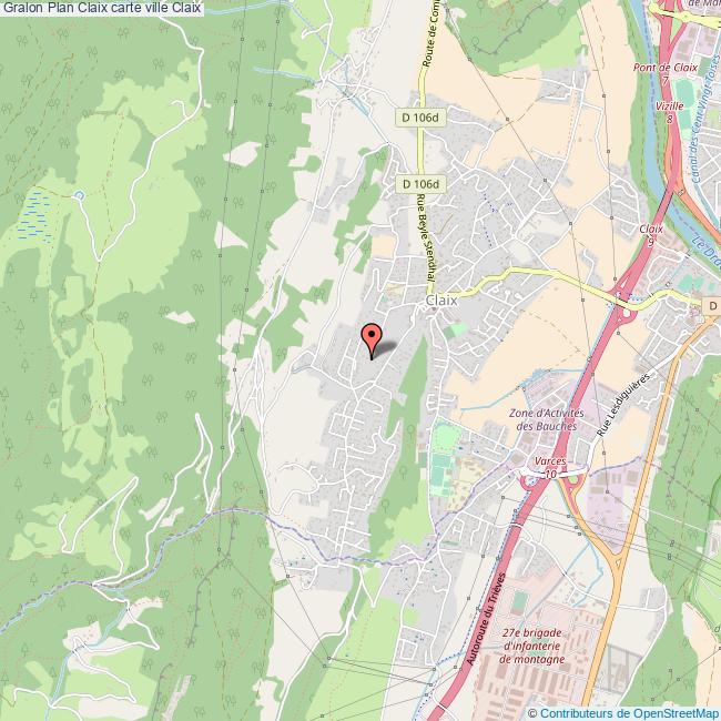 Plan Claix carte ville Claix