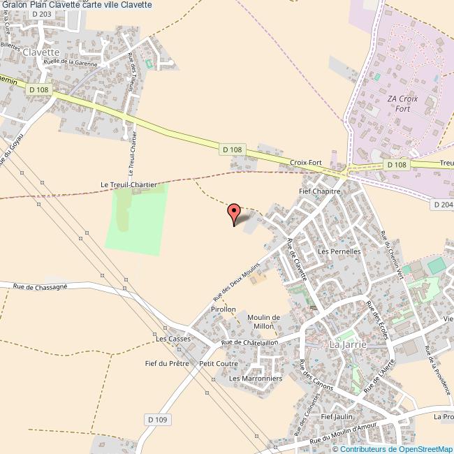 Plan Clavette carte ville Clavette
