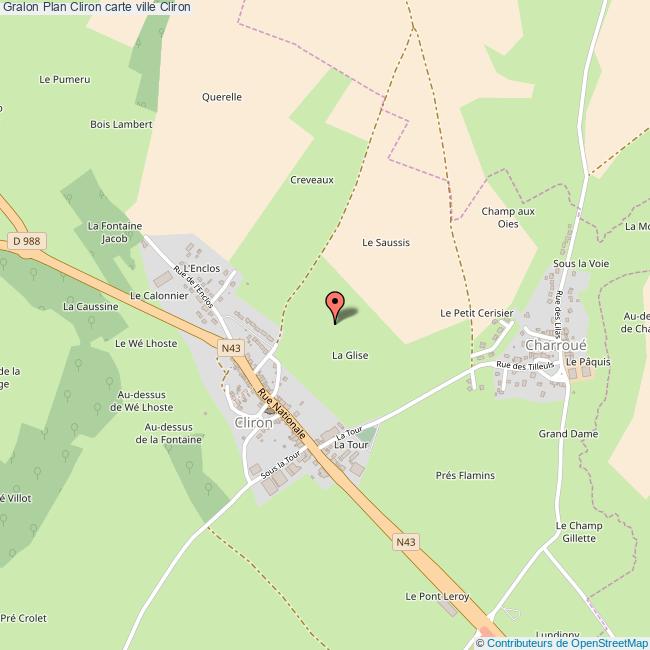 Plan Cliron carte ville Cliron