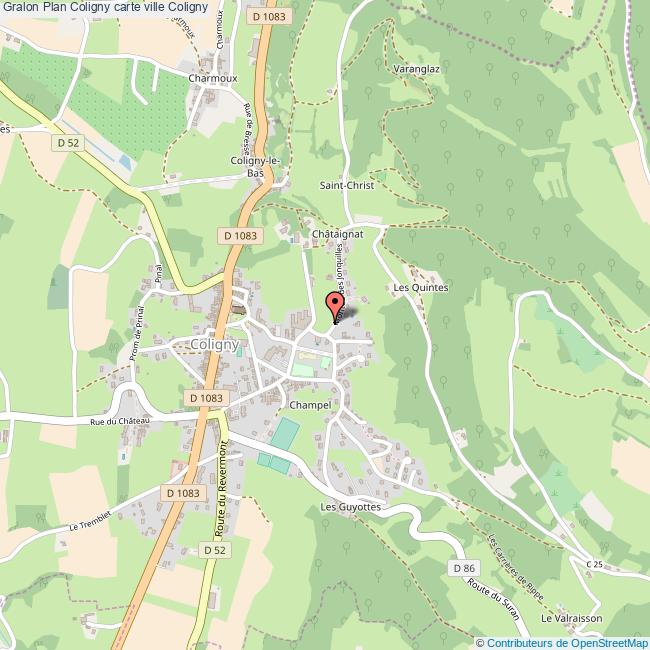 Plan Coligny carte ville Coligny