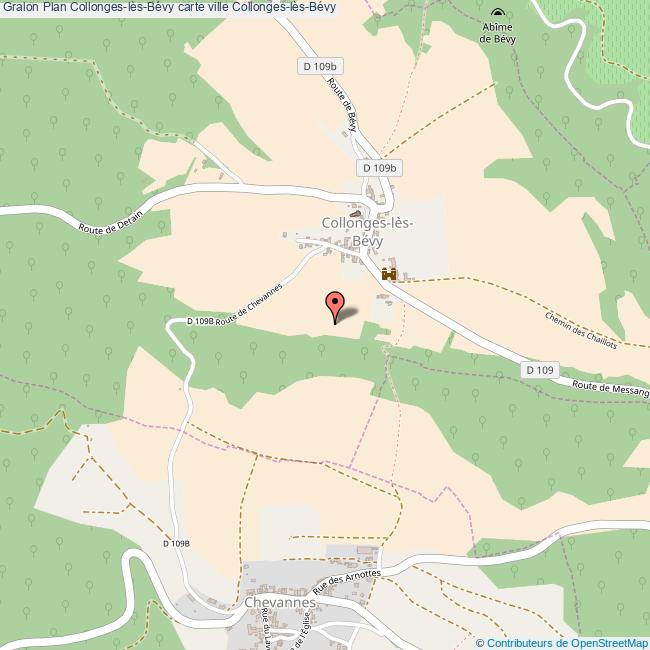 Plan Collonges-lès-Bévy carte ville Collonges-lès-Bévy