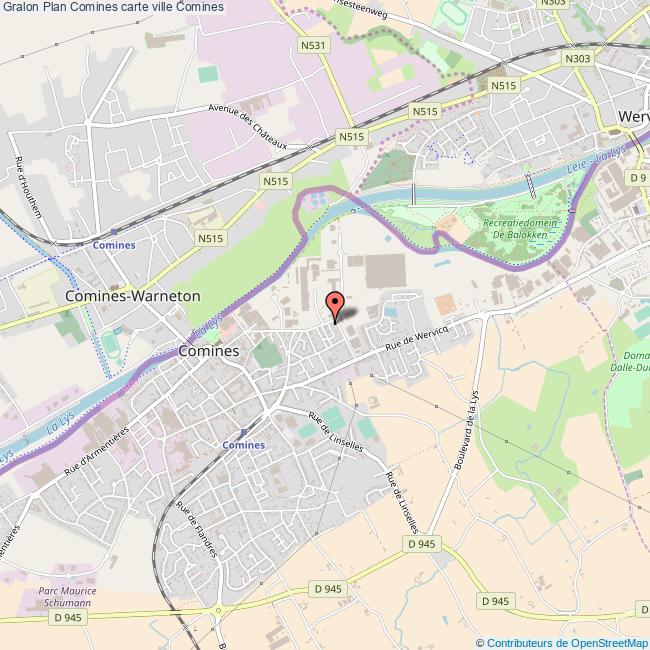 Plan Comines carte ville Comines