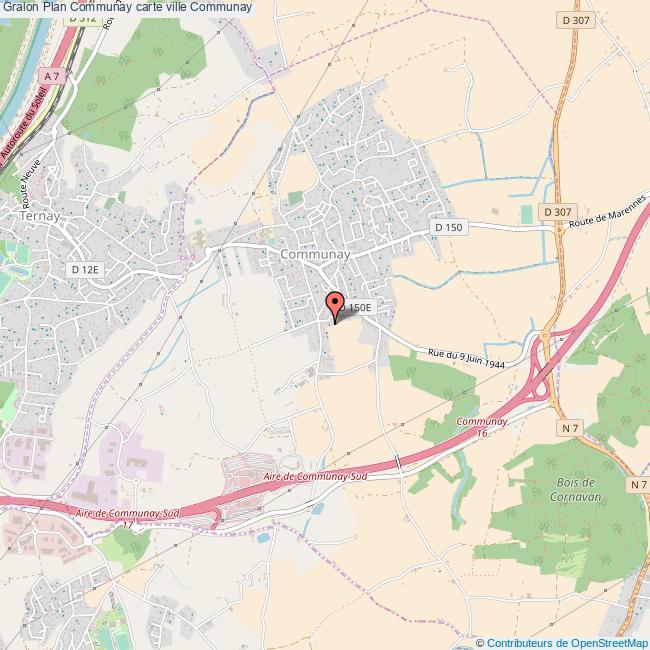 Plan Communay carte ville Communay