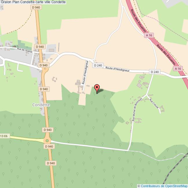 Plan Condette carte ville Condette