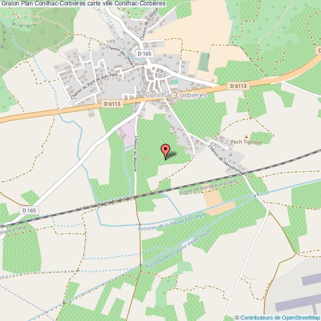 Plan Conilhac-Corbières carte ville Conilhac-Corbières