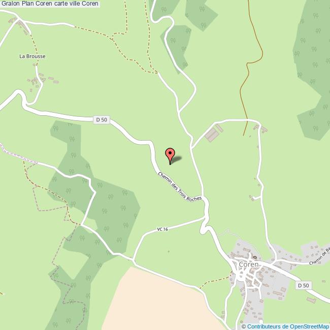 Plan Coren carte ville Coren