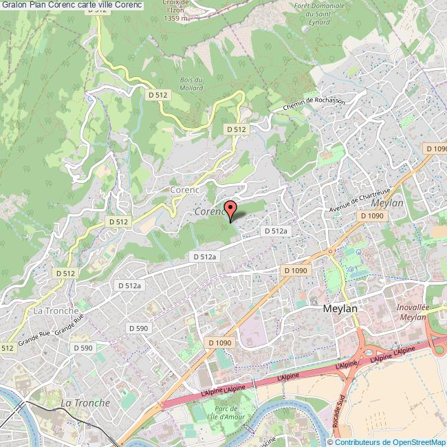 Plan Corenc carte ville Corenc