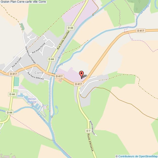 Plan Corre carte ville Corre