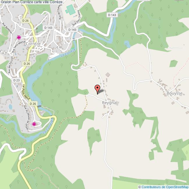 Plan Corrèze carte ville Corrèze