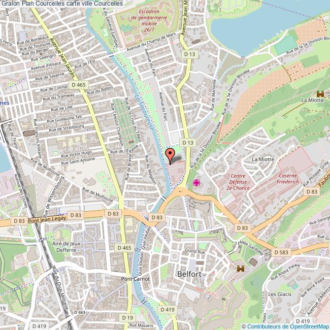 Plan Courcelles carte ville Courcelles