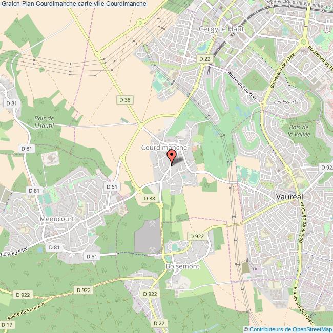 Plan Courdimanche carte ville Courdimanche