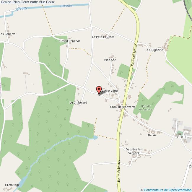 Plan Coux carte ville Coux