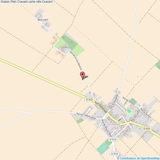 Plan Cravant carte ville Cravant