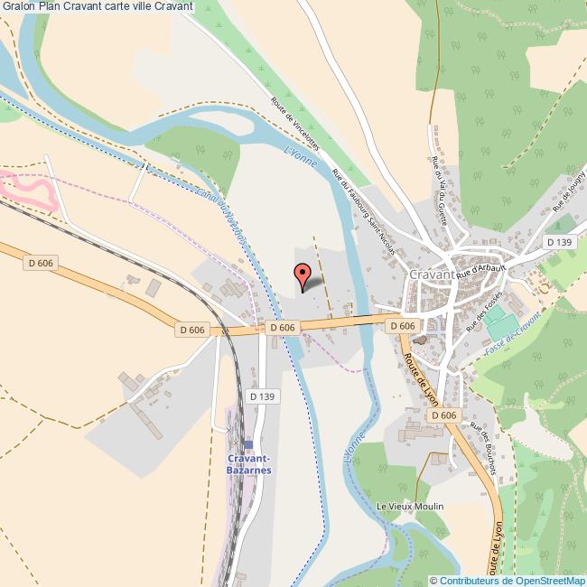 Plan Cravant carte ville Cravant