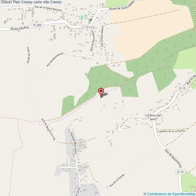 Plan Cressy carte ville Cressy