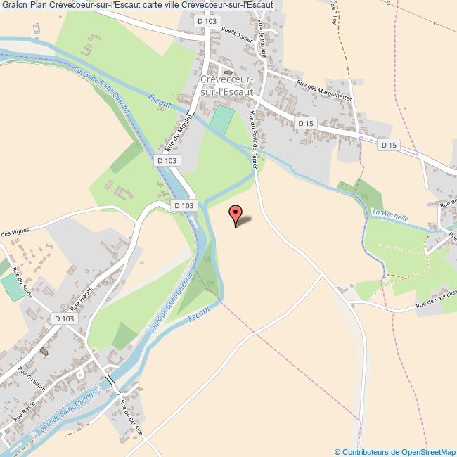 Plan Crèvecoeur-sur-l'Escaut carte ville Crèvecoeur-sur-l'Escaut