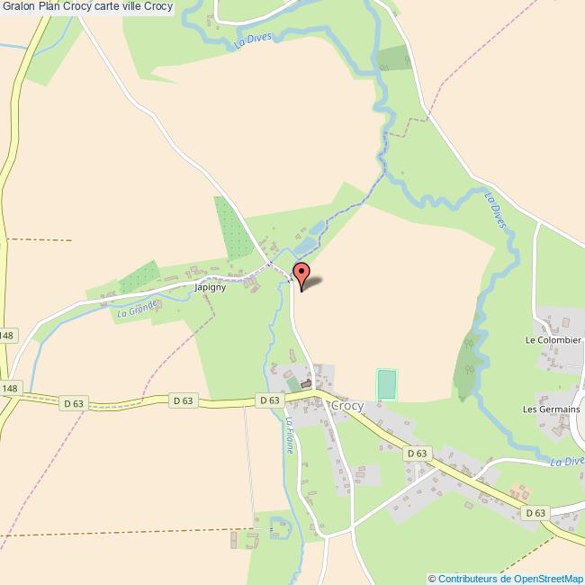 Plan Crocy carte ville Crocy