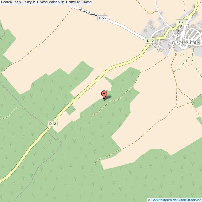 Plan Cruzy-le-Châtel carte ville Cruzy-le-Châtel