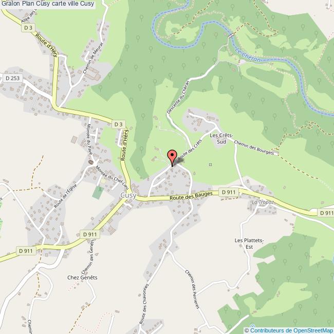 Plan Cusy carte ville Cusy
