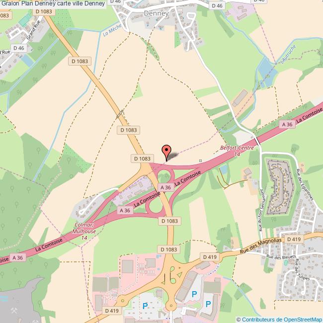 Plan Denney carte ville Denney
