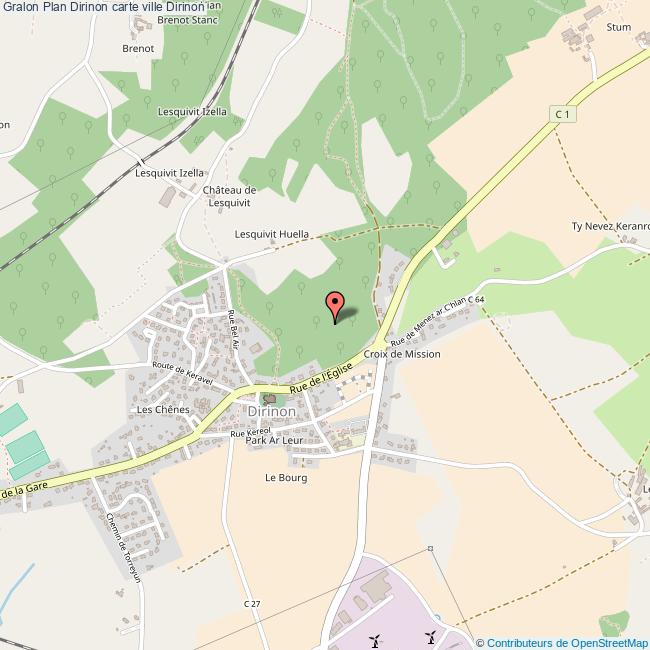 Plan Dirinon carte ville Dirinon