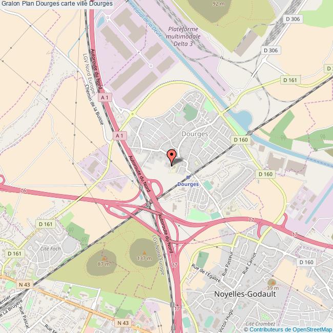 Plan Dourges carte ville Dourges