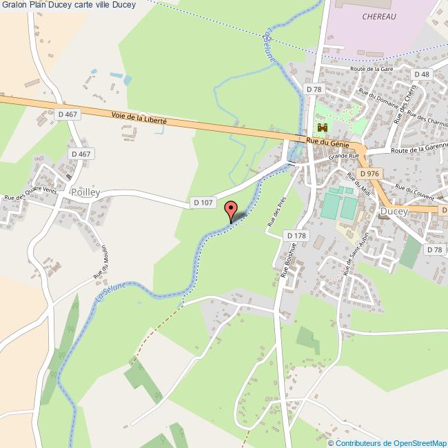 Plan Ducey carte ville Ducey