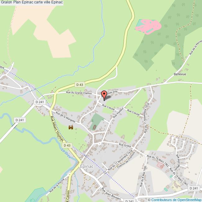 Plan Epinac carte ville Epinac