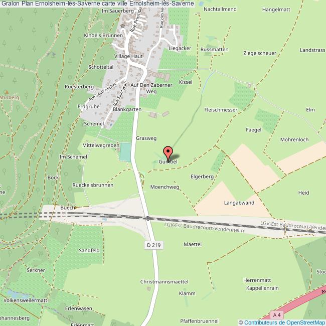 Plan Ernolsheim-lès-Saverne carte ville Ernolsheim-lès-Saverne
