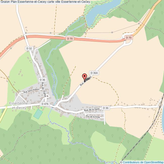 Plan Essertenne-et-Cecey carte ville Essertenne-et-Cecey