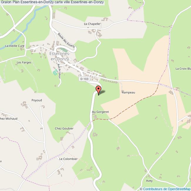 Plan Essertines-en-Donzy carte ville Essertines-en-Donzy