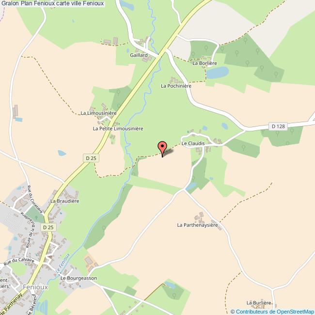 Plan Fenioux carte ville Fenioux