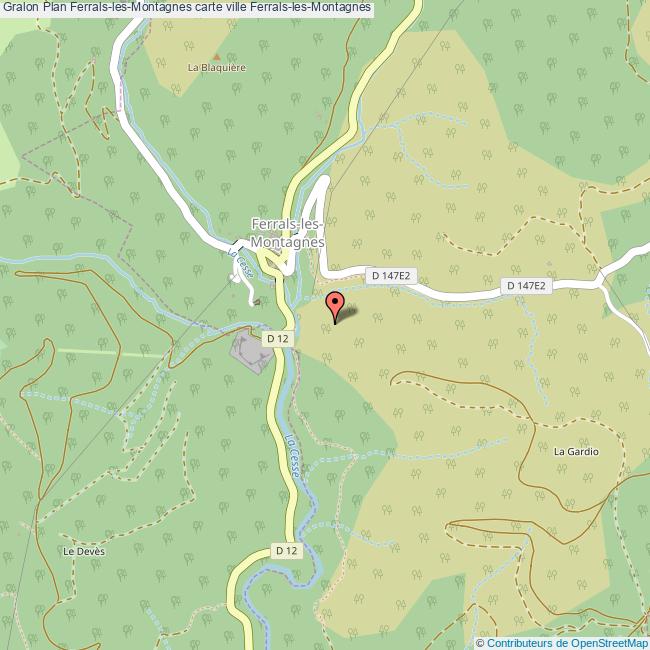 Plan Ferrals-les-Montagnes carte ville Ferrals-les-Montagnes