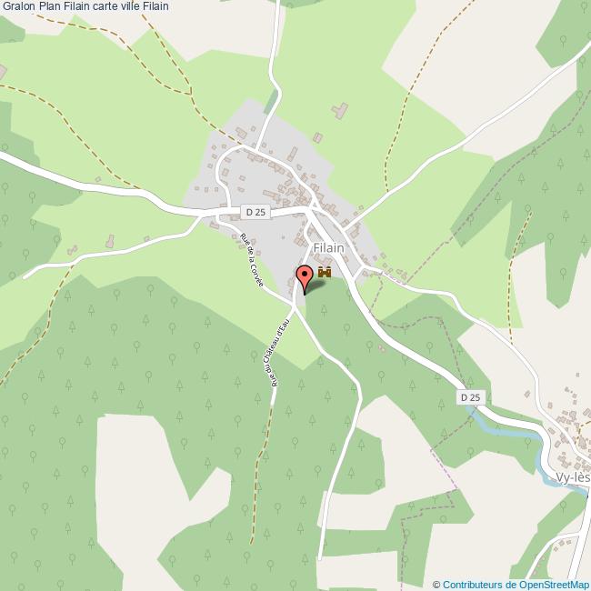 Plan Filain carte ville Filain