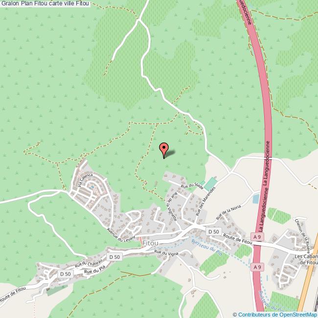 Plan Fitou carte ville Fitou