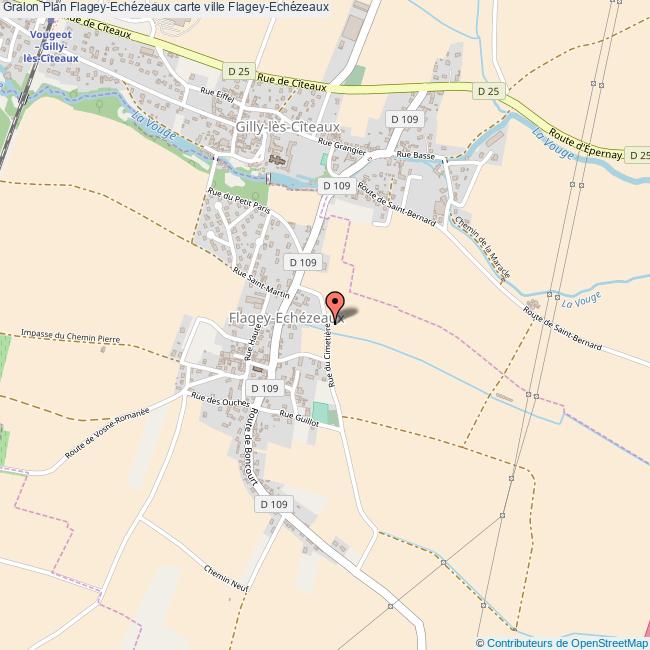 Plan Flagey-Echézeaux carte ville Flagey-Echézeaux