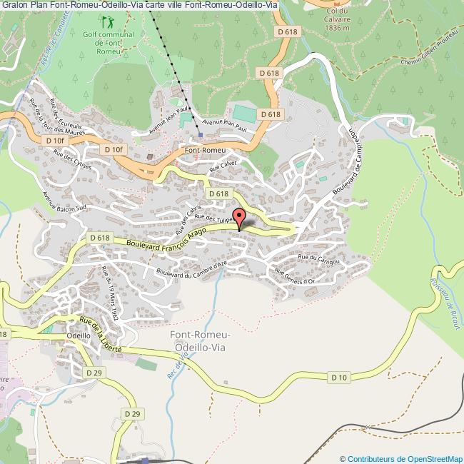 Plan Font-Romeu-Odeillo-Via carte ville Font-Romeu-Odeillo-Via