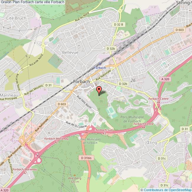 Plan Forbach carte ville Forbach