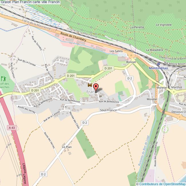 Plan Francin carte ville Francin