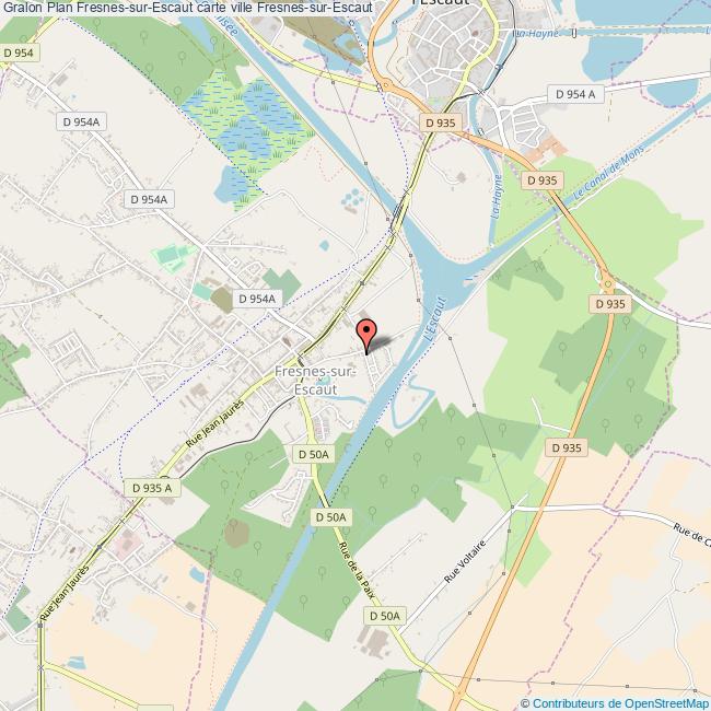 Plan Fresnes-sur-Escaut carte ville Fresnes-sur-Escaut