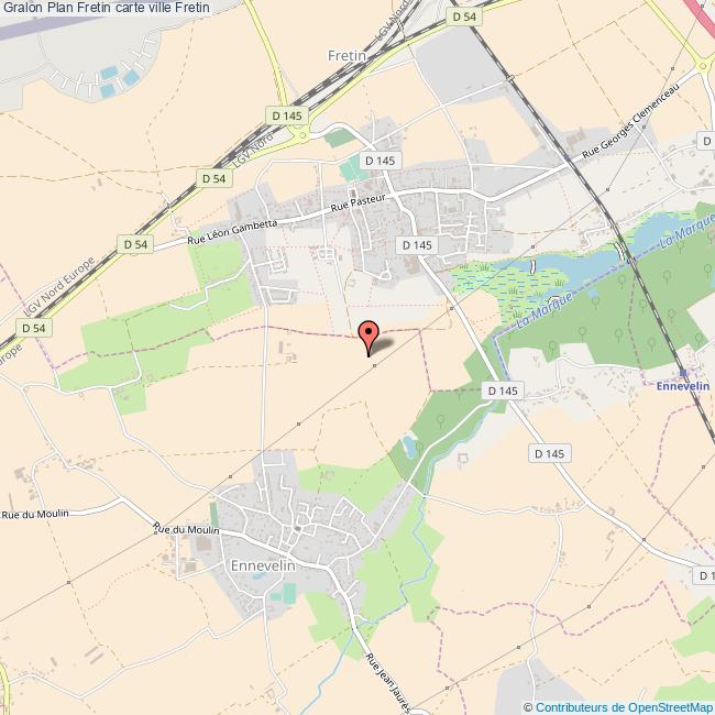Plan Fretin carte ville Fretin