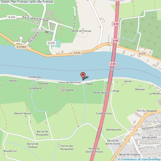 Plan Fronsac carte ville Fronsac