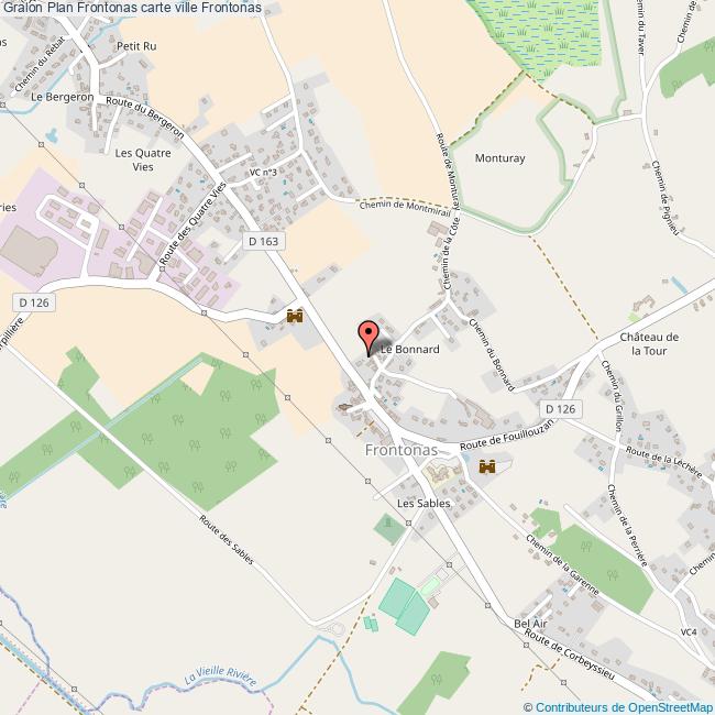 Plan Frontonas carte ville Frontonas