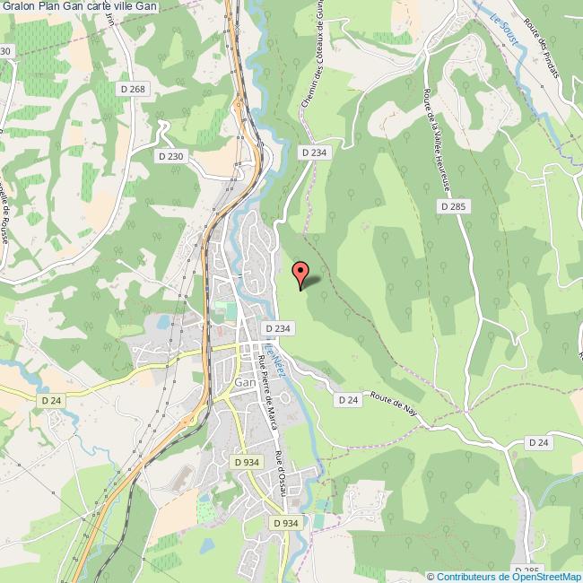 Plan Gan carte ville Gan