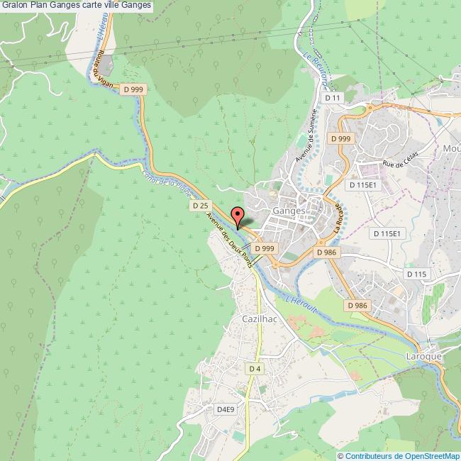 Plan Ganges carte ville Ganges