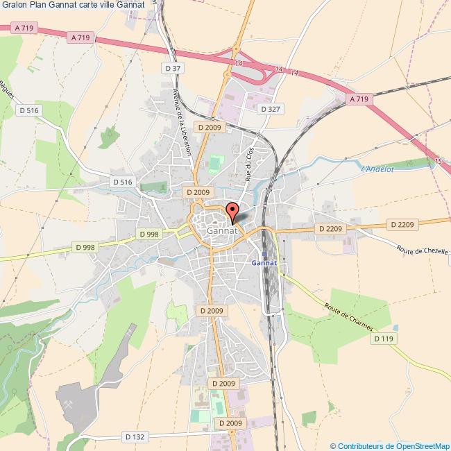 Plan Gannat carte ville Gannat