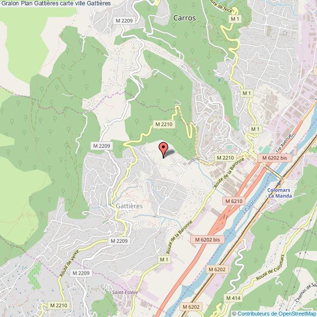 Plan Gattières carte ville Gattières