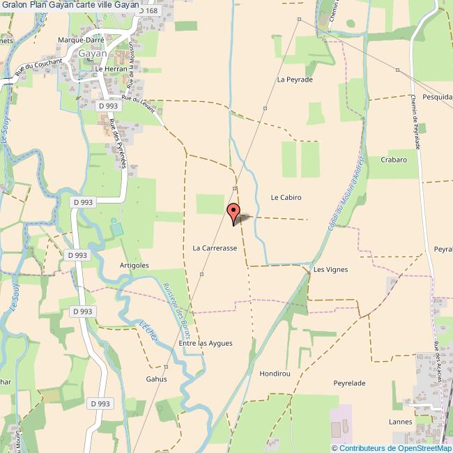 Plan Gayan carte ville Gayan