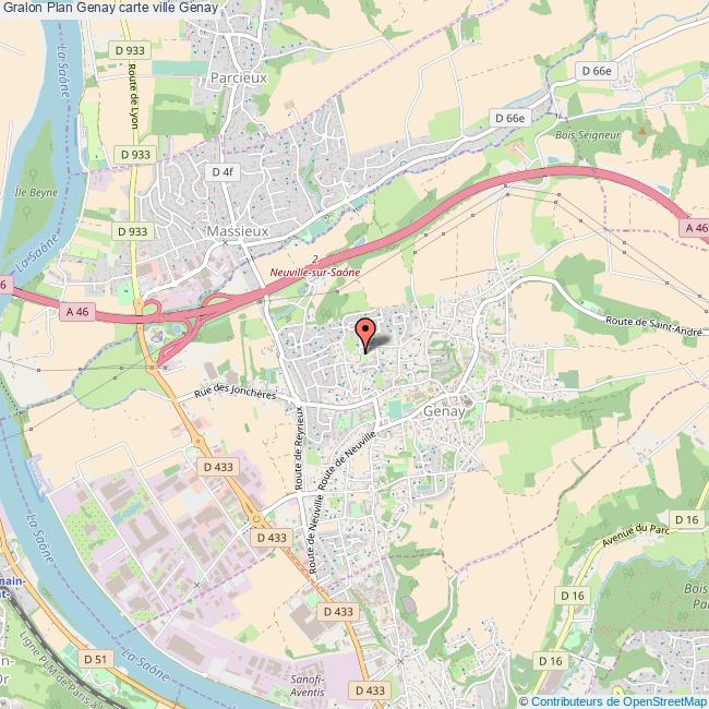 Plan Genay carte ville Genay